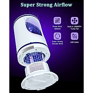 Bug Zapper Indoor, GILAYGROW Insect Trap, Fly Trap, Quiet Fruit Flies Mosquito Killer Trap, Mosquito Lamp, Electric Mosquito Zapper for Bedroom, Living Room, Office, Kitchen (White)