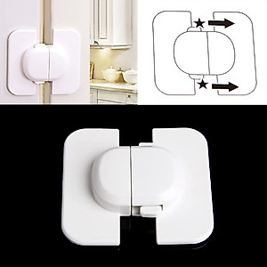 DOITOOL Refrigerator Latch Refrigerator Lock Fridge Freezer Door Lock Latch Catch to Keep Door Closed, No Tools Required and Easy Installation Refrigerators with Damaged Sealing Strips