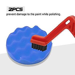 Wool Buffing Pad Cleaning Spur Tool+ Foam Pad Brush Polishing Spur Tool Set Professional Cleaning Tool for Buffing Pads and Woolen Pads