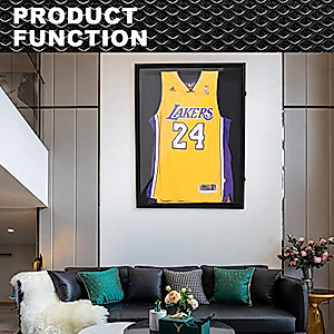 CNNELL Storage Box Wall Display Case Lockable Rack for Football Basketball Jersey 32 inches