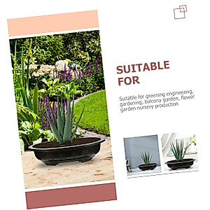 DOITOOL 4pcs Flowerpot Ovalc Flower Planter Garden Bonsai Holder Plant Pots Bonsai Nursery Pot Planter Pots for Indoor Plants Bonsai Tray Bonsai Pot Office Air Pp Container Basin