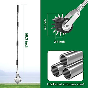 KYEEN-TOOLS Wheel Rotary Manual Edger Lawn Tool, Hand Edger Lawn Tool Made of Stainless Steel, Adjustable Length, Ideal for Precise Grass Trimming Along Sidewalks, Garden, Driveways, and Flower Bed