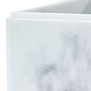 Avanti Linens - Wastebasket, Decorative Trash Can, Marble Inspired Bathroom Decor (Catania Collection)