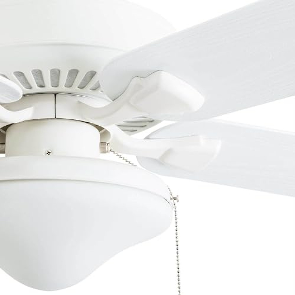 Honeywell Ceiling Fans Belmar 52 Inch Ceiling Fan With Light, Indoor/Outdoor Ceiling Fan with Pull Chain, LED Tri-Mount 5 Blade Design, ETL Damp Rated, White (50513-01)