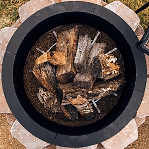 Titan Great Outdoors 24" Wagon Wheel Fire Grate, Decorative Wood Burning Lifted Grate Pit
