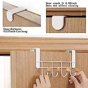 Zagxuade 2Pack Over The Door Hooks , White Door Hangers for Hanging Towels, Clothes, Robe, Hat, Tote Bag, Umbrella