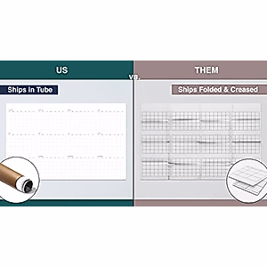 Large Dry Erase Wall Calendar - 38" x 60" - Undated Blank 2023 Reusable Yearly Calendar - Giant Whiteboard Year Poster - Jumbo Laminated 12 Month Office Calendar (Lushleaf Designs)