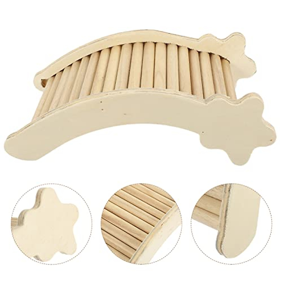 Ipetboom Hamster Climbing Ladder Rat Ladder Toys Hamster Cage Ladders Chinchilla Training Ladder Chinchilla Climbing Toy Hamster Ladder Hamster Toys Reptile Bridge Wood Ladder Toy