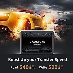 Gigastone SATA SSD 1TB SSD 2.5 Game Pro 3D NAND Internal SSD SLC Cache Boost Speed 540MB/s, Internal Solid State Drives Upgrade Storage for PC PS4 Laptop SSD Hard Drives SATA III 6Gb/s 2.5”/7mm
