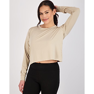 5 Pack: Womens Crop Top High Waist Quick Dry Fit Active Wear Yoga Workout Athletic Clothes Running Gym Exercise Ladies Long Sleeve Crew Scoop Neck Moisture Wicking Tees T-Shirt Winte- Set 10, M