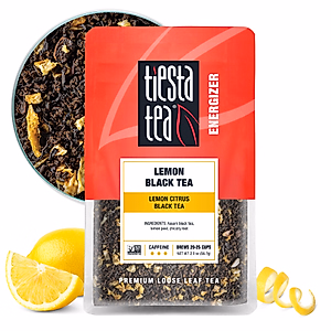 Tiesta Tea - Lemon Black Tea | Loose Leaf | Lemon Citrus Black | Premium Blend | High Caffeinated | Makes Hot or Iced | Brews Up to 25 Cups | 2 Ounce Resealable Pouch