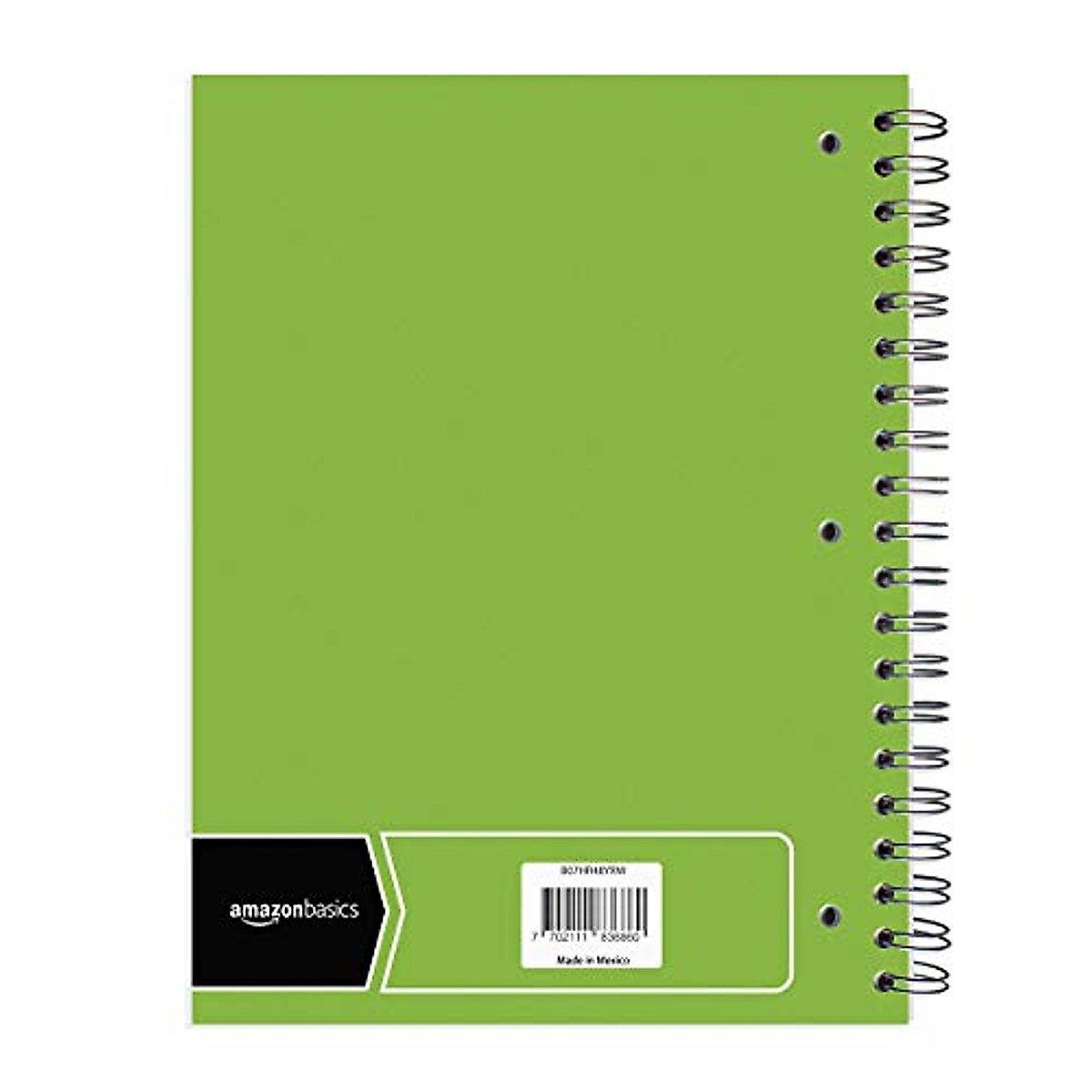 Amazon Basics College Ruled Wirebound 3-Subject 150-Sheet Notebook - Pack of 3, 10.5 x 8 Inch, Grey / Green / Blue