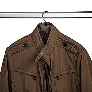 Mawa by Reston Lloyd BodyForm Series Non-Slip Space-Saving Extra Wide Clothes Hanger For Jackets, Suits & Coats, Style 46/L , Set of 6, Silver