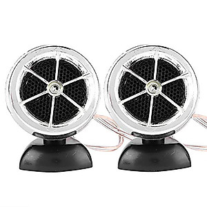 Acouto Car Speakers 1200W 12V Tweeter Mini Horn Music Dome Loudspeaker Audio Speaker for Car Audio System Car Door Speakers Car Audio Tweeters(Silver)