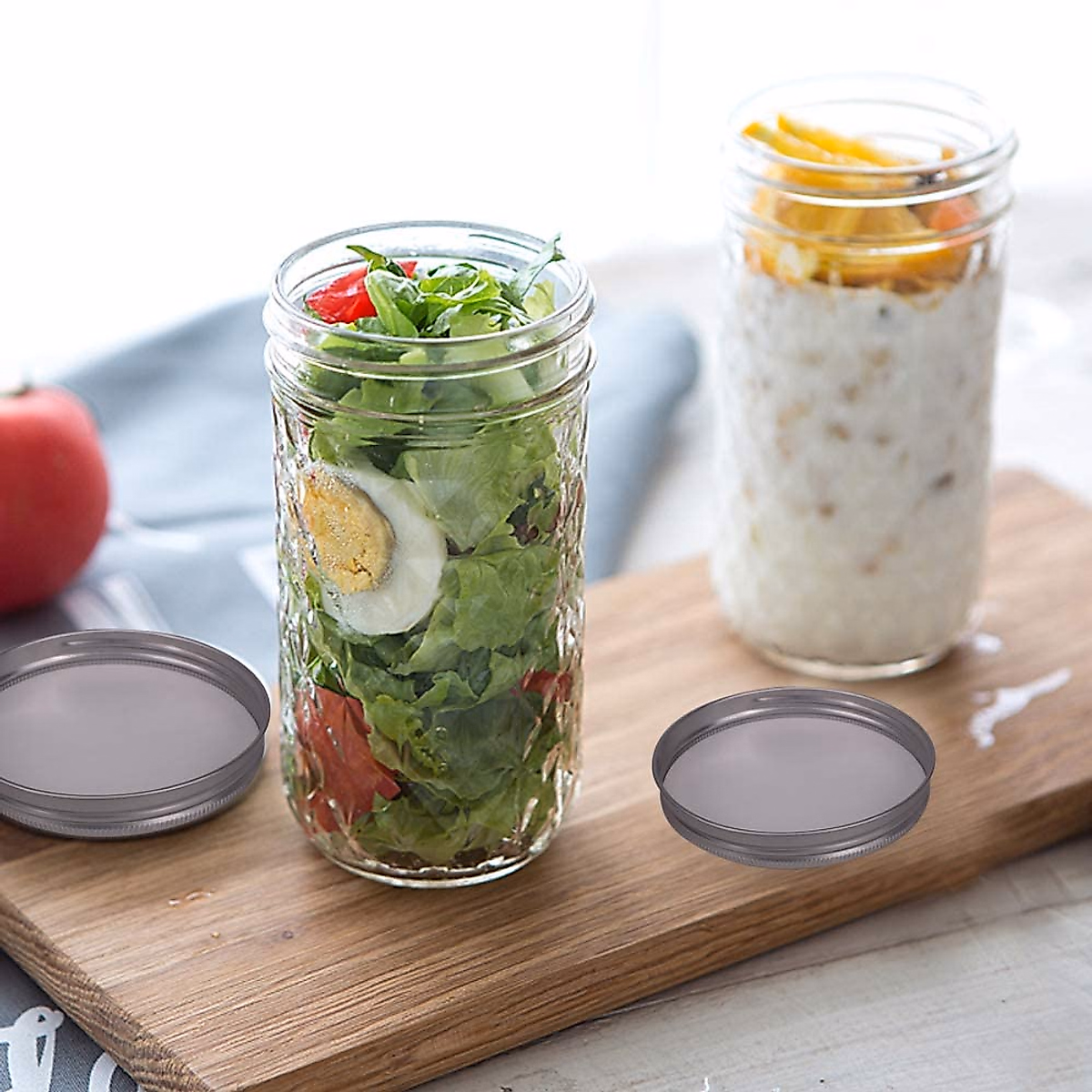 BPFY 6 Pack 20 oz Glass Mason Jars With Lids, Canning Jars for Jam, Honey, Baby Food, Candy, Cookie, Wedding Favor Decorating Jelly Jar, Candle Holder