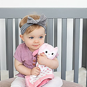 SONA G DESIGNS Baby Lovey Custom Personalized with Name Plush Security Blanket - Narwhale - Elephant - Owl for Infants Babies Toddlers Newborns (Pink Owl with Embroidered Name)