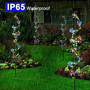 K KYMYCRAFT Solar Garden Lights Outdoor Decor, 2 Pack Garden Stake Light Waterproof Garden Lights with Stand for Garden, Patio Landscape, Yard, Pathway Decoration (Butterfly)