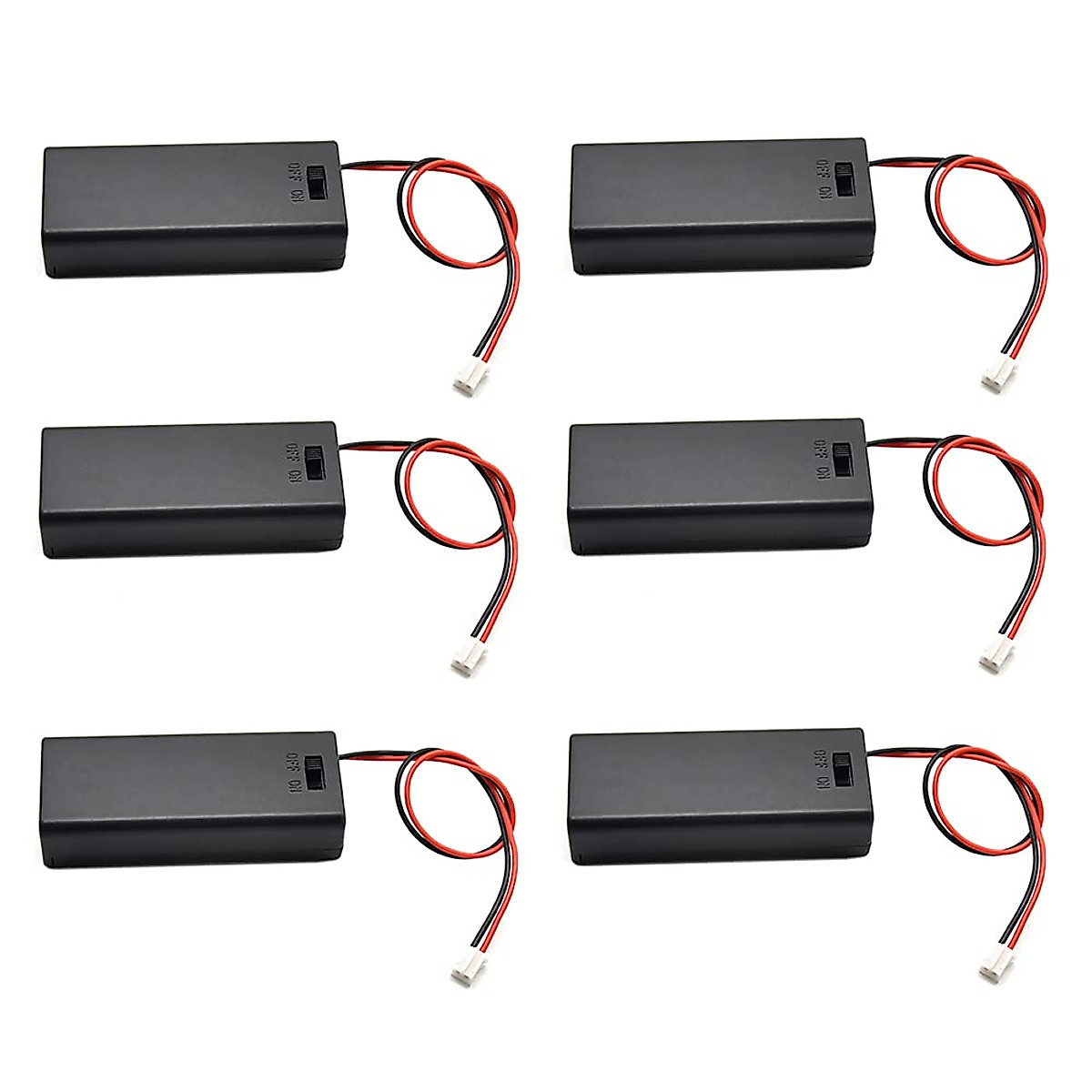 NC 6PCS for Microbit 3V AAA Battery Holder Case Cover Storage Box with ON/Off Switch PH2.0 JST Connector Male 5.5inch Cable Wire Leads for BBC Micro:bit