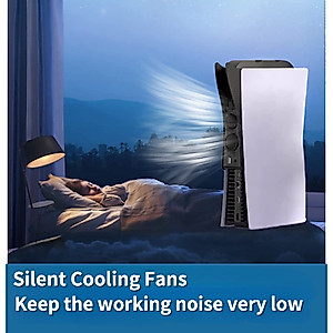 3 IN 1 PS5 Stand with 3 Cooling Fans and Dual Fast Controller Charging Station with LED indicator Extra USB Port and Headset Holder Upgraded Quiet Cooler Fan for Playstation 5 Console PS5 Accessories