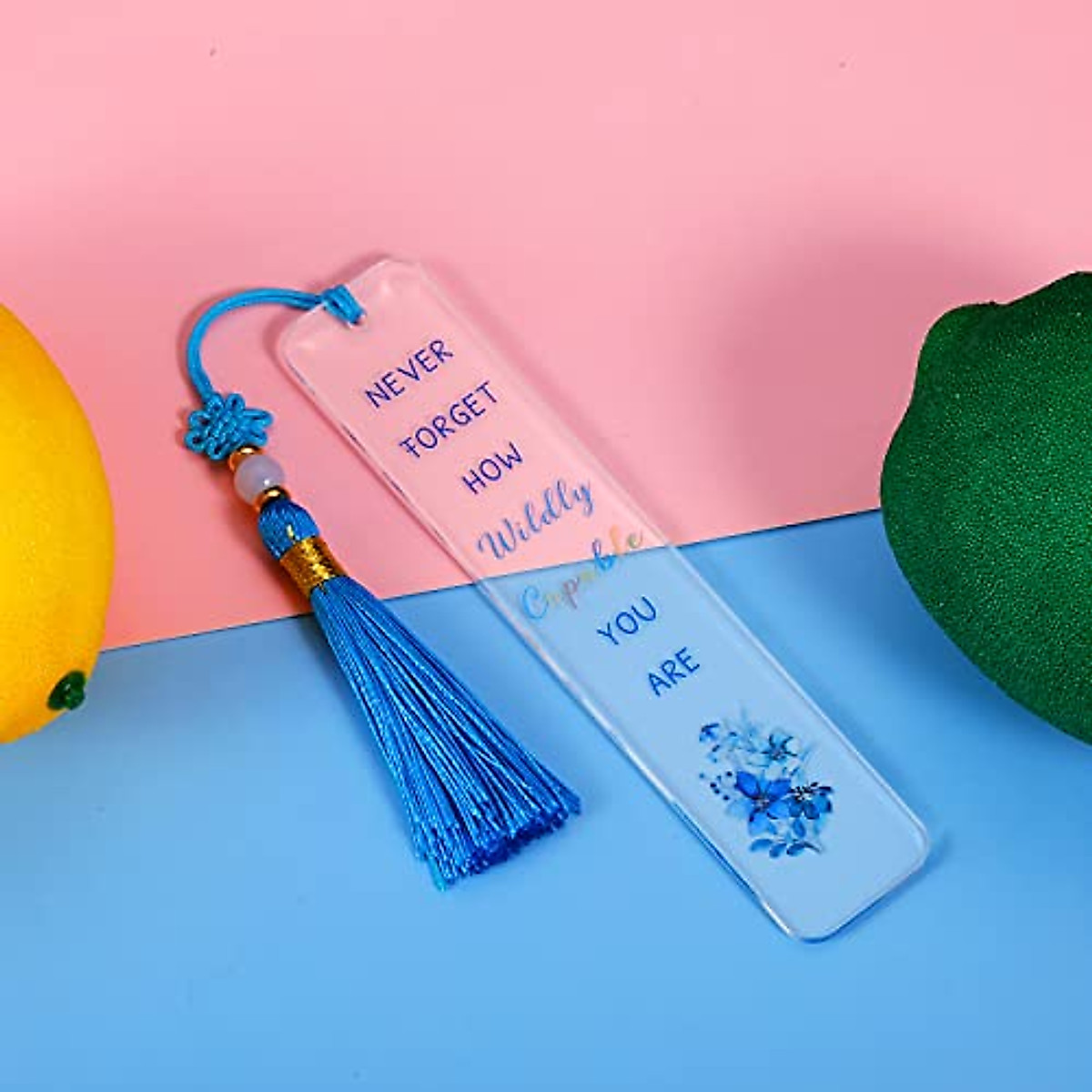 Book Lovers Gifts Inspirational Acrylic Bookmark with Tassel for Girls Boys Daughter Son Teen Friends Christmas Birthday Graduation Book Mark for Coworker Colleague Employee Farewell Leaving Gift