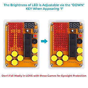 Simple Hand-held LED Game Console DIY Soldering Practice Kit Electronics Soldering Learning Classic Game Kit with Clear Acrylic Case