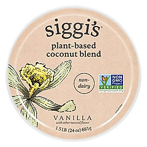 siggi's Plant-Based Coconut Blend, Vanilla – Dairy Free Snack, More Protein Than Sugar, Blue, 24 Oz