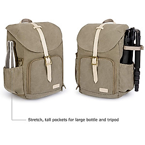 BAGSMART Camera Backpack, DSLR SLR Waterproof Camera Bag Backpack, Anti-Theft Photography Backpack with 15 Inch Laptop Compartment & Tripod Holder & Rain Cover, Green