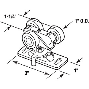 Prime-Line N 6848 1 In. Flat Nylon Wheel Bi-Fold Door Roller (2 Pack)