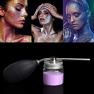 Noverlife Powder Spray Bottles, 12.5G Hairdressing Tools Hair Building Fiber Spraying Bottle, Powder Duster Applicator Nozzle Pump Hair Loss Sprayer Atomizer, Dry Glitter/Mica Spray Pump Dispenser