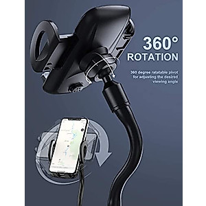 TSYMO Car Cup Holder Phone Holder - Cup Holder Phone Mount for Car 360° Adjustable Gooseneck Cup Holder Cradle for Cell Phone, iPhone,Samsung, LG, Sony and More, Black