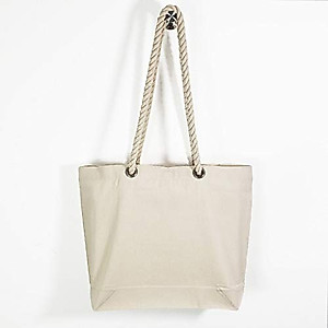 6 Pack Rope Handle Tote Bags Large Tote Bag with Rope Handles Sturdy Canvas Reusable Grocery Shopping Bags Tote Bag Beach Bag (Large (20"W x 15"H x 5"D))