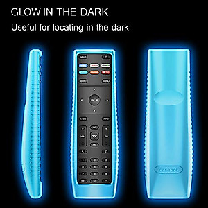 Fintie Remote Case for Vizio XRT136 / Vizio XRT140 Remote Control, CaseBot Lightweight Anti-Slip Shockproof Silicone Cover for VIZIO XRT136 XRT140 Smart TV Remote, Sky Blue- Glow in The Dark