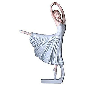 PINK FOREST Ballerina Girl Figurines Ballet Dancer Statue Art Sculpture Figure Resin Home Decoration Desk Ornament, Statuette for Your Desk/Bookshelf/Dinning Table (Blue)