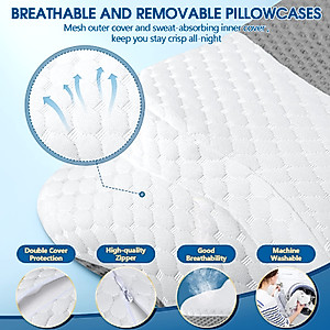 5X Pain Relief Cervical Pillow for Neck and Shoulder Support,Ear Piercing Pillow Design Cervical Memory Foam Pillows, Orthopedic Ergonomic Neck Pillow,Contour Bed Pillow for Side,Back,Stomach Sleeper…