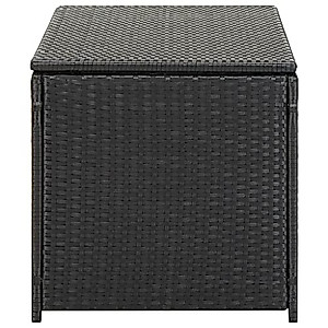 FIRBNUS Patio Storage Box Poly Rattan 39.3"x19.6"x19.6" Black Garden Storage Chest Daily Outdoor Use Spacious Trunk Box for Storing Blankets Cushions Pool Toys Gardening Supplies Books Pillow