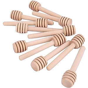 Lawei 100 Pack Mini Wooden Honey Dipper Sticks - 3 Inch Honey Dippers Server for Honey Dispense Drizzle Honey and Wedding Party Favors