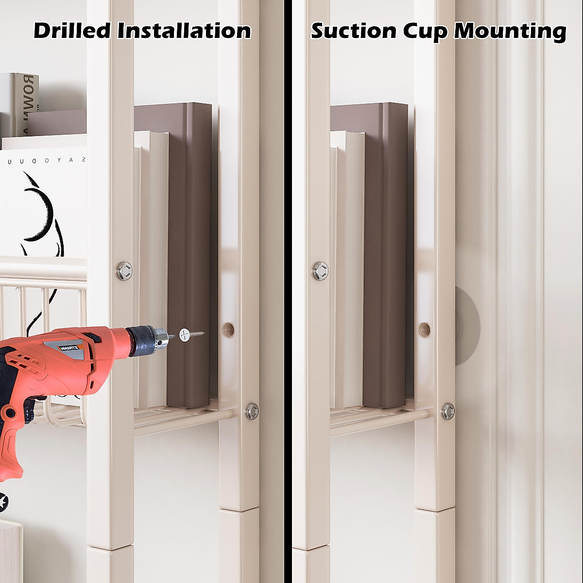 COVAODQ Narrow Bookshelves Behind The Door for Kids,Wall Mount 5 Tiers Narrow Bookshelf Book Shelf for Bedroom, Living Room Schools