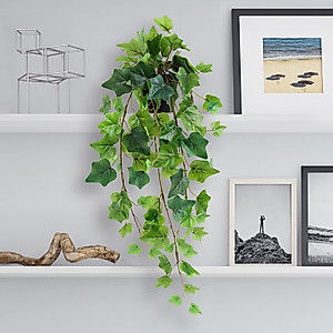 LuckyGreenery Artificial Ivy, Realistic Fake Plant with Plastic Pot for Home Office Garden Decoration (22in Long)