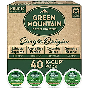 Keurig Green Mountain Coffee Roasters Single Origin Collection Variety Pack, Single-Serve Keurig K-Cup Pods, 40 Count