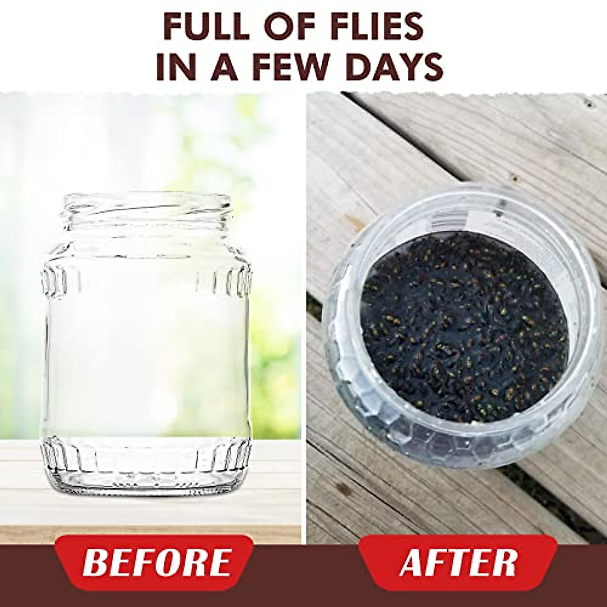 300g Fly Trap Refill, Reusable Fly Bait, 10 * 30g Fly Magnet Bait Refill Killer, Attractant for Ranch Fly Traps Outdoor