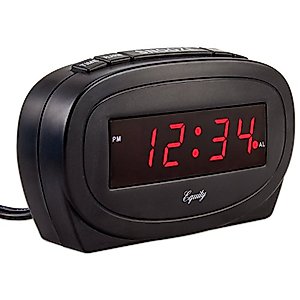 Equity by La Crosse 30228 LED Alarm Clock,Black 4.50"W x 1.85"D x 2.65"H