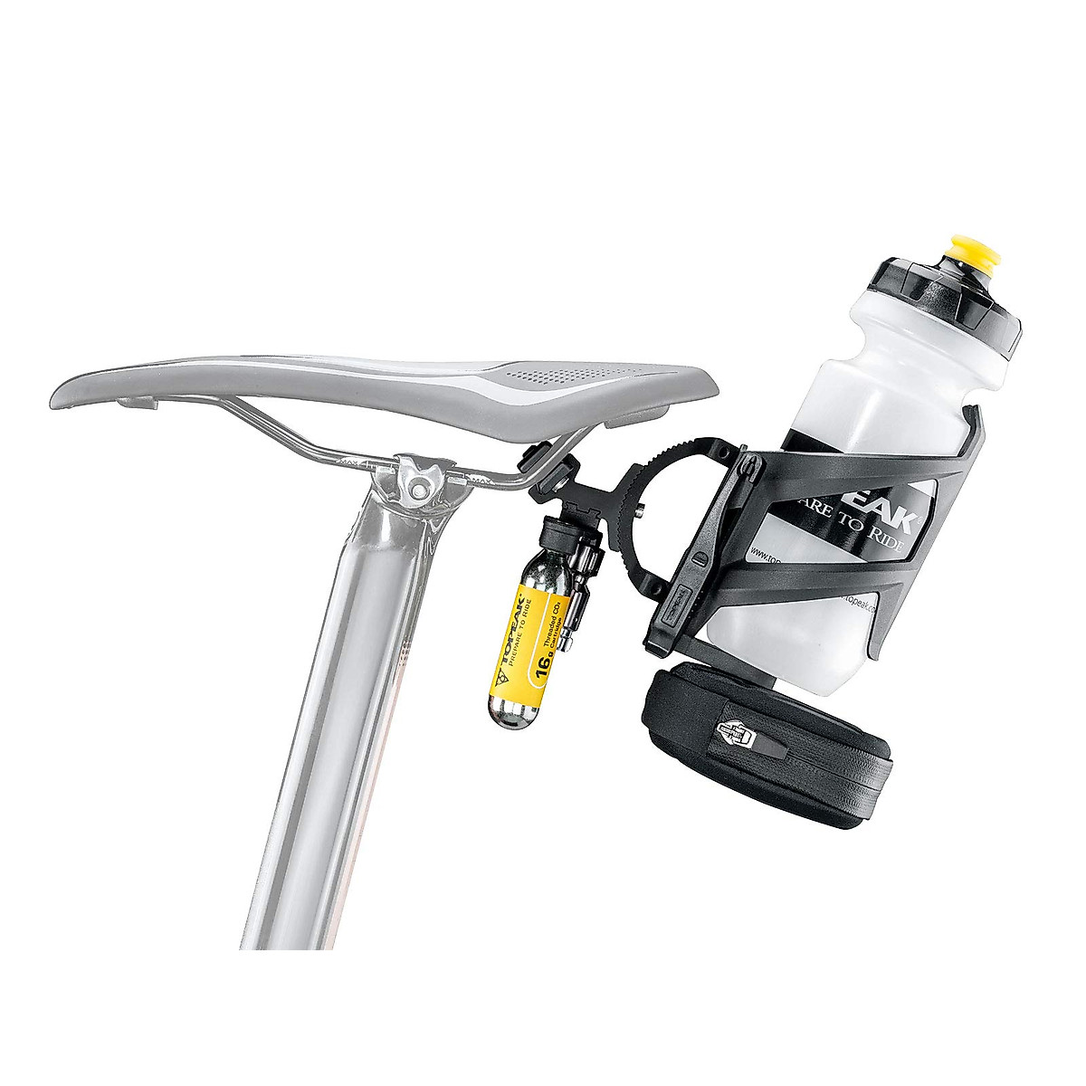 Topeak Bike Tri-Cage with Integrated tire levers Black, 14.7 x 9 x 8.2 cm / 5.8” x 3.5” x 3.2”