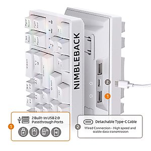 LTC NB681 Nimbleback Wired 65% Mechanical Keyboard, RGB Backlit Ultra-Compact 68 Keys Gaming Keyboard with Hot-Swappable Switch and Stand-Alone Arrow/Control Keys (Hot Swappable Red Switch, White)