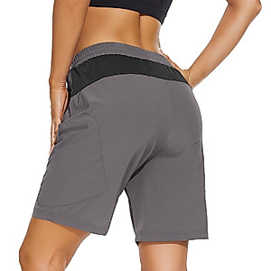 Cycorld Women-Mountain-Bike-Shorts with 3D Padded, Loose-Fit Breathable Bike-Shorts with Pockets (Grey, Medium)