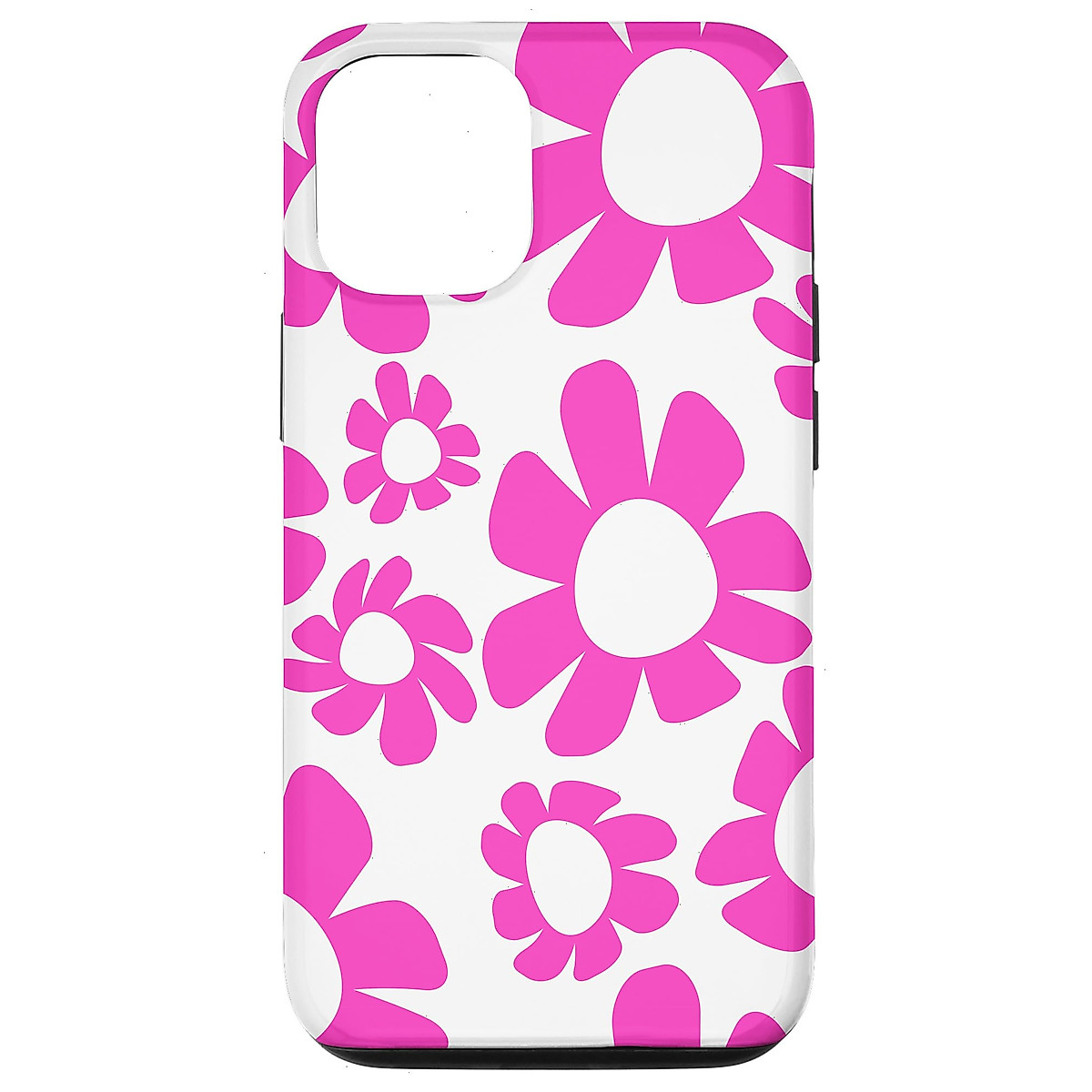 iPhone 13 Pro Preppy Aesthetic, Retro Pink Daisies, Trendy, Teen Girl, 70s Case