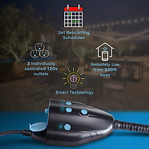 AlphaWorks Smart Plug Outlet Compatible with Alexa Amazon Echo and Google Assistant WiFi Wireless Remote/Voice Control Timer No Hub Required 3 AC Outlets 110V 15A 1875W Rated