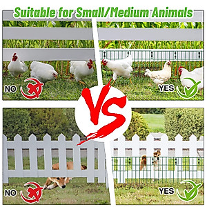 YALINKA 10Pcs Green Decorative Garden No Dig Fence, Rustproof Metal Wire Fencing Border Animal Barrier for Dog Pet Rabbits, Fencing Flower Edging for Yard Landscape Patio Outdoor Decor, T Shape