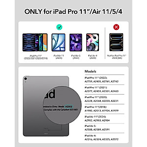 ESR iPad Air 11 inch Case with Keyboard(2024 M2), iPad Pro 11 (4th/3rd/2nd/1st Gen) & iPad Air 5th/4th Rebound Case Keyboard, Easy-Set Floating Cantilever Stand, Precision Multi-Touch Trackpad, Black