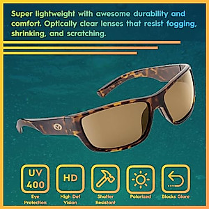Flying Fisherman 7701TA Matecumbe Polarized Sunglasses, Tortoise Frame, Amber Lens, Medium