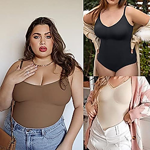 Yefecy Bodysuit Shapewear for Women Tummy Control Seamless Body Shaper Faja Tops Butt Lifting Full Body Shapewear Black XL-2XL